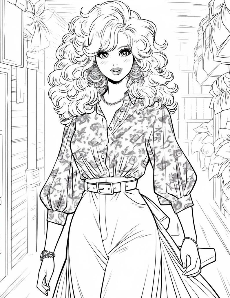 80s Fashion Girls: 100 Trendy Coloring Pages for Creativity and ...