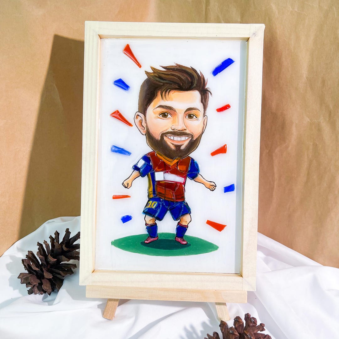Messi in Recycled Glass Art for Christmas, Hanukkah, Housewarming ...