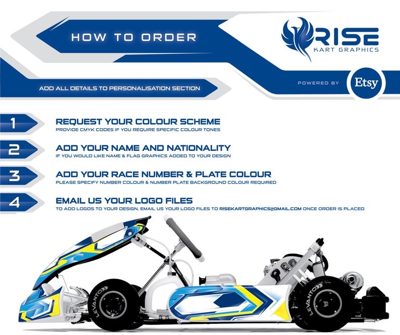 OTK M10 - Go Kart Racing Graphics Kit - Customisable to Suit Senior ...