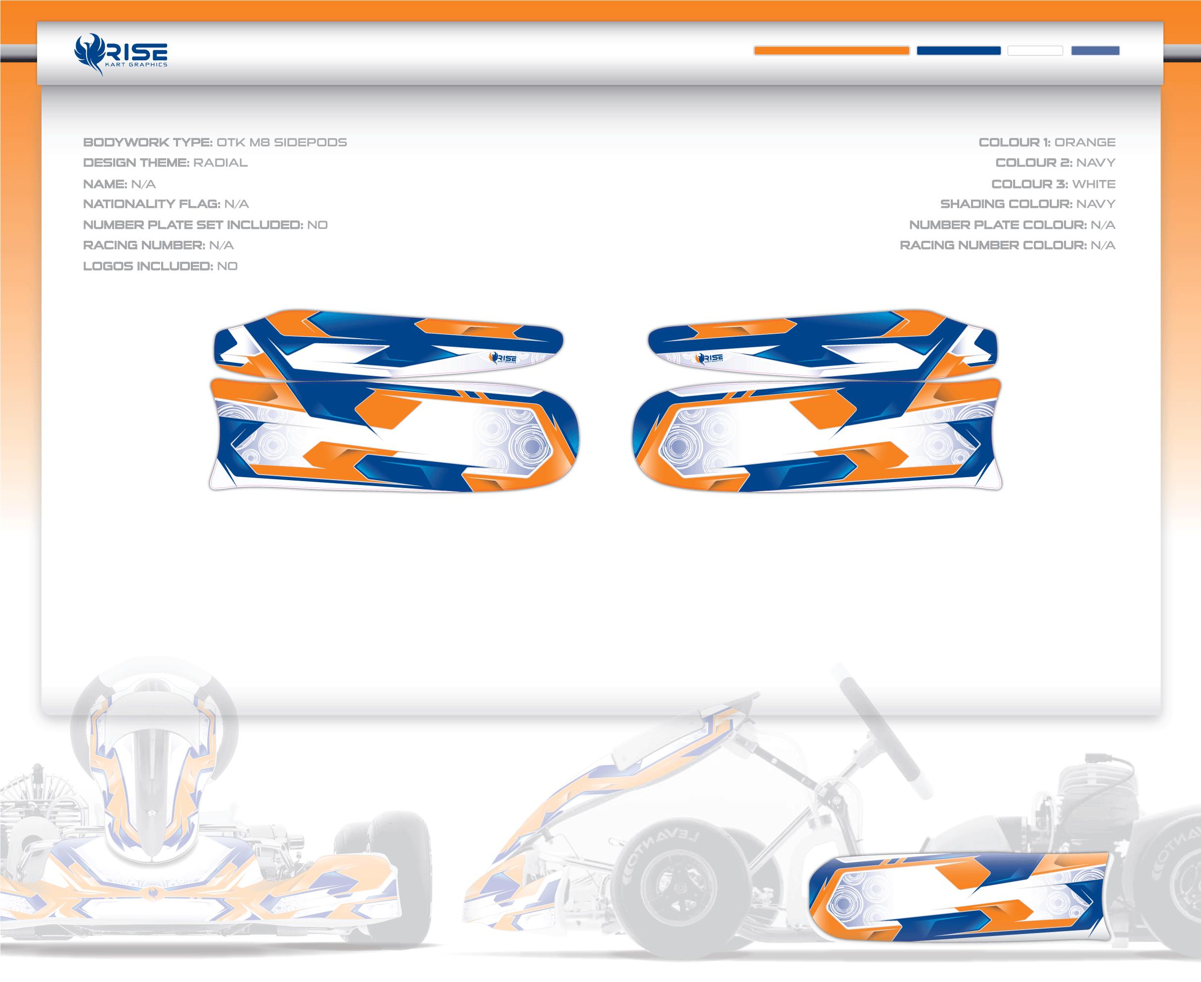 OTK M8 - Sidepod Set Decals - Fully Customisable to Suit Cadet Tony ...