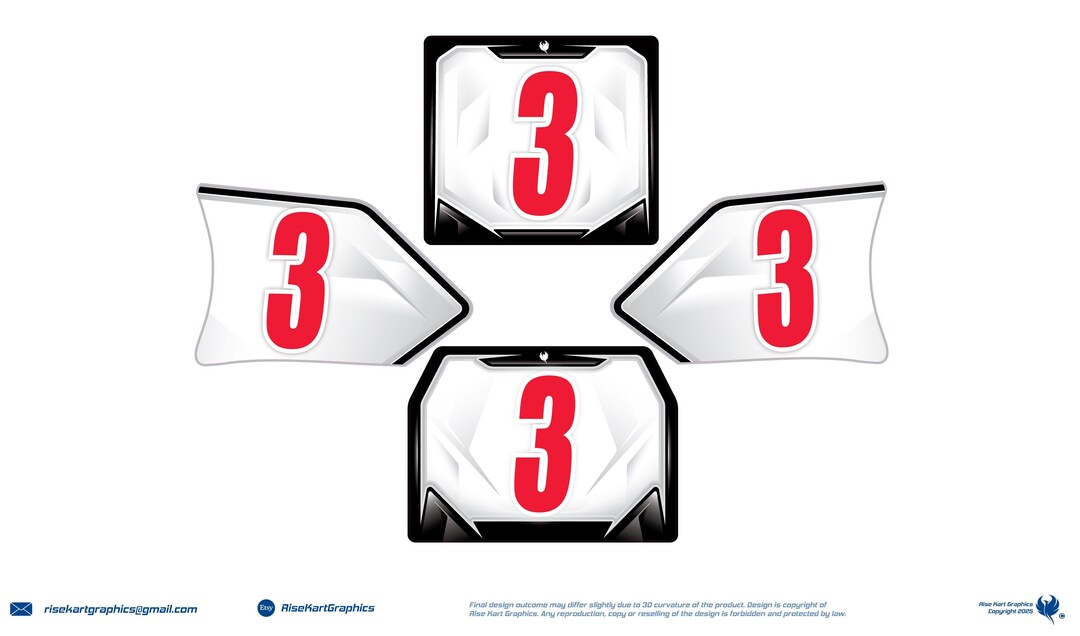 OTK M8 - Number Plate Decal Set - Fully Customisable - Suits Cadet Tony ...