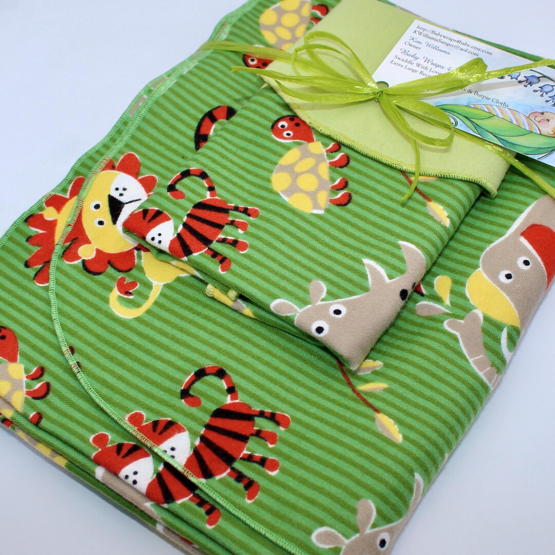 Zoo Animals Flannel Receiving Blanket Set - Extra Large, Zoo Animal ...