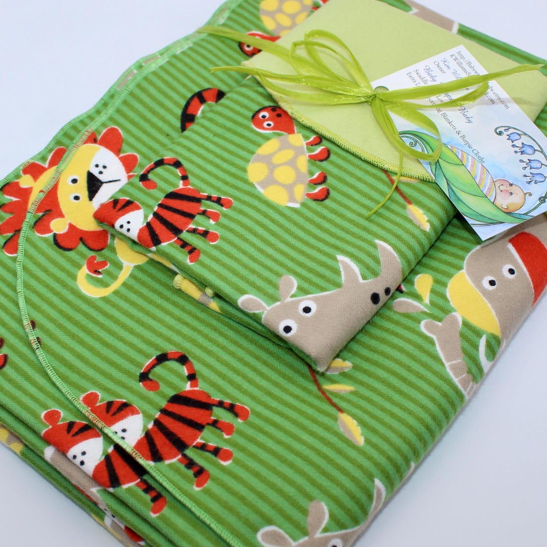 Zoo Animals Flannel Receiving Blanket Set Extra Large, Zoo Animal Baby ...