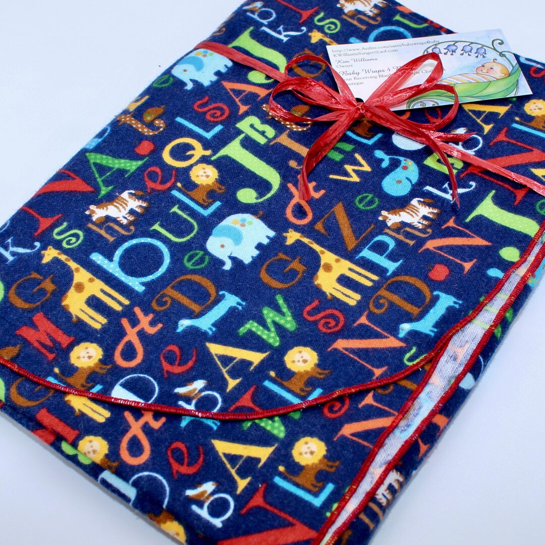 ABC Animal Print Flannel Receiving Blanket - Extra Large, Animal Print ...