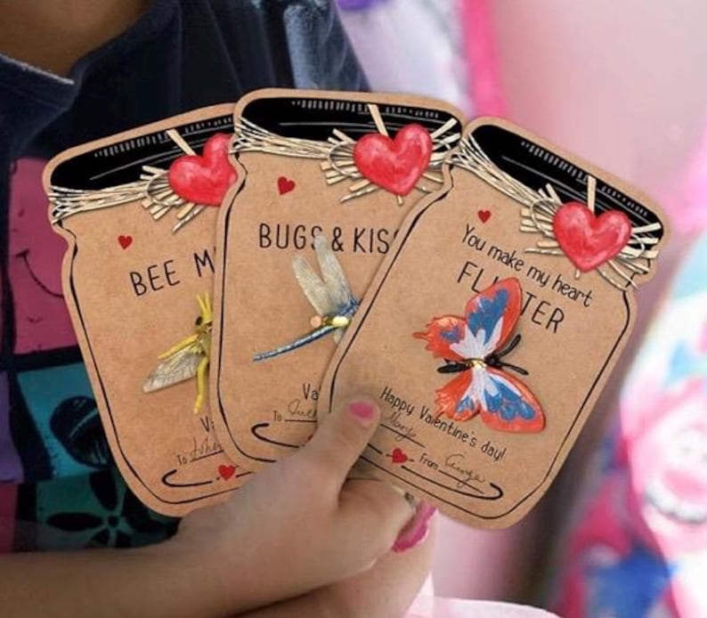 Valentine’s Day Love Bug Cards and Toy Bug, Classroom Gifts, Valentines ...