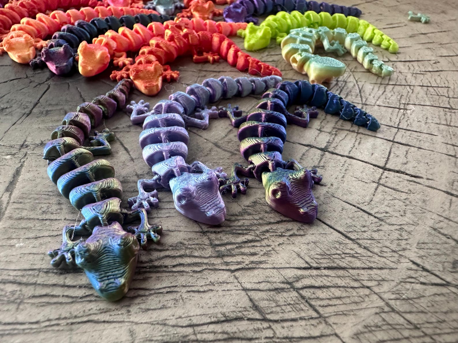 3D Printed Movable Lizard Toy: Unique Party Favor, 3.5”, Gecko Fidget ...