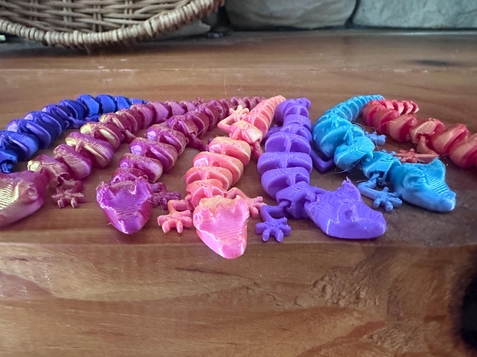 3D Printed Movable Lizard Toy: Unique Party Favor, 3.5”, Gecko Fidget ...
