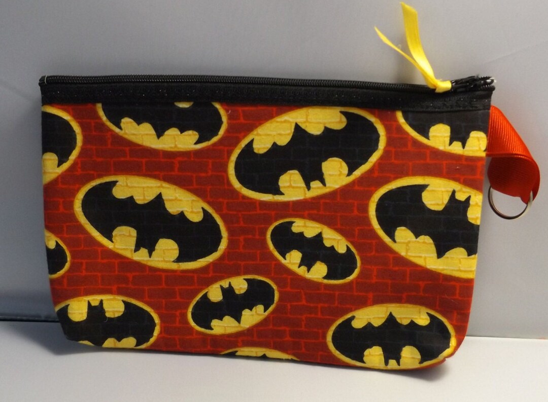 Batman Logo Fabric Zipper Pouch Handmade Pencil Pouch, Gadget Pouch - Etsy