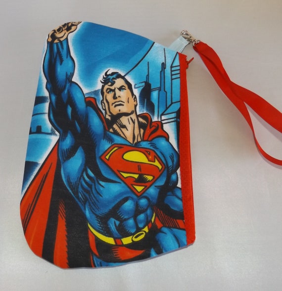 Superman Wristlet / Pouch Handmade DC Comic | Etsy