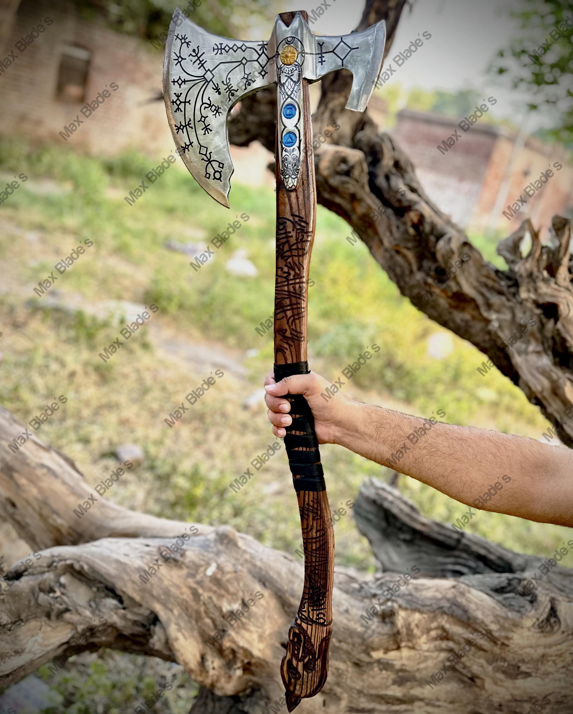 New Gift Edition God of War Kratos Leviathan Axe, Handmade Replica ...