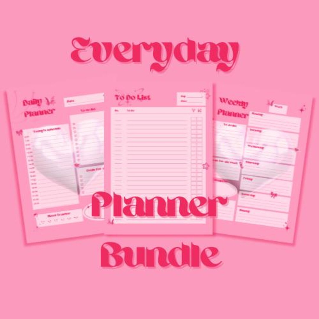 Pink Y2K Inspired Planners - Digital Planner, Daily Planner, Weekly ...