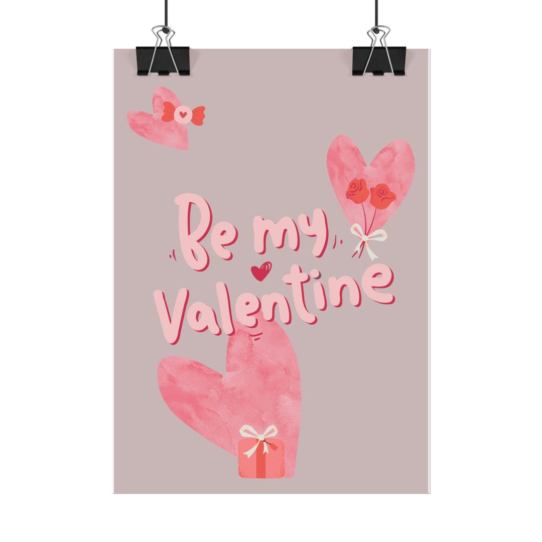 Valentine Proposal Poster Rolled Posters Romantic Pink And Red Theme