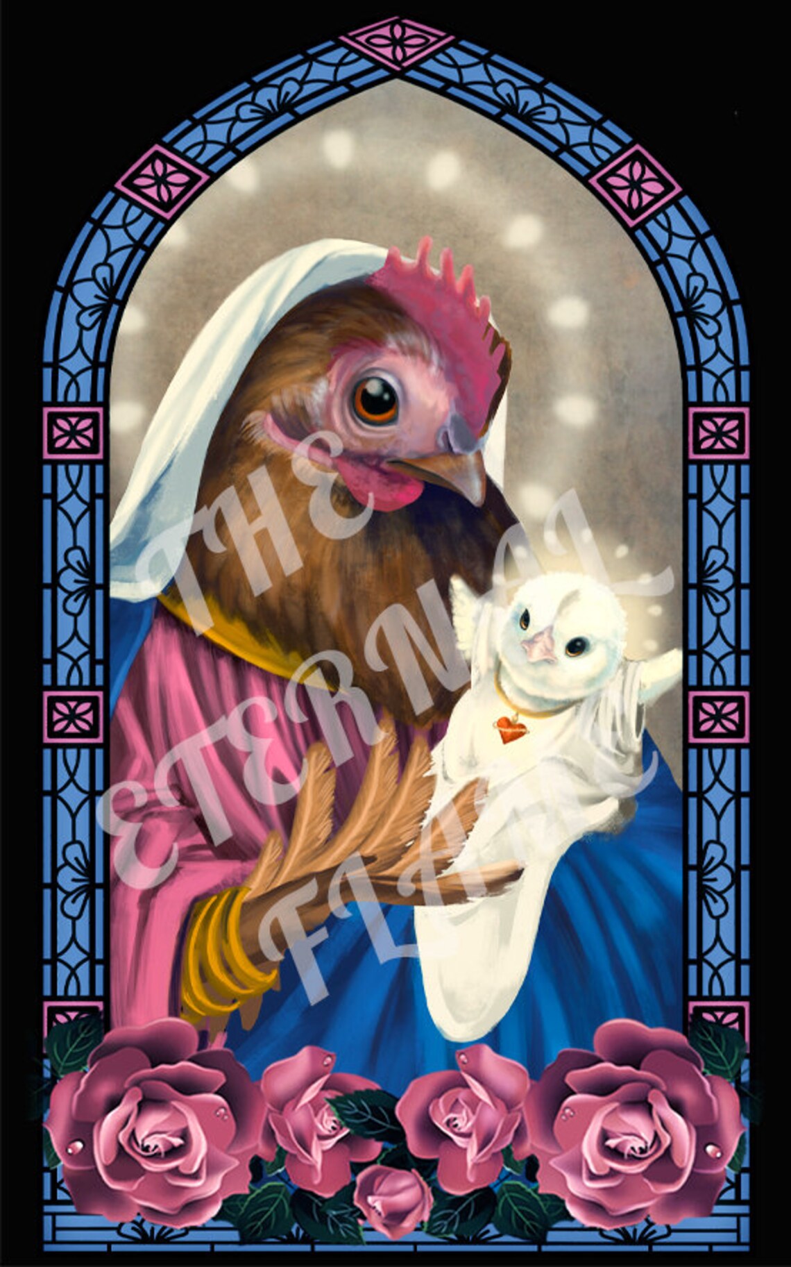 Mama and Baby Chicken Prayer Candle | Etsy