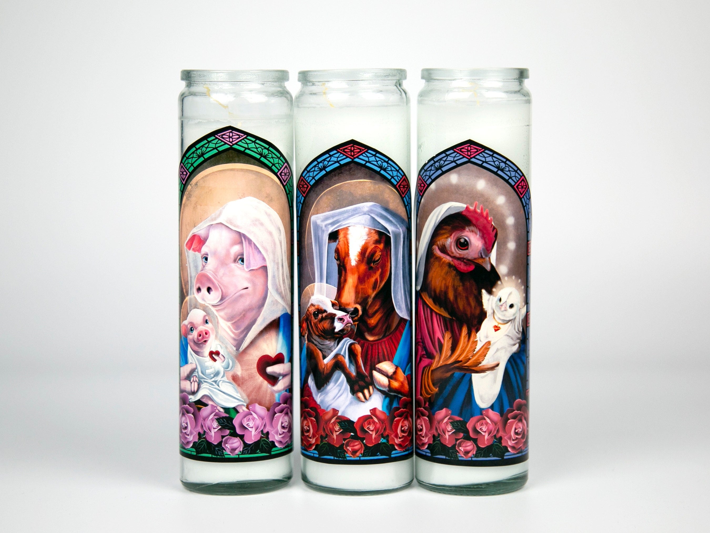 Mama and Baby Animals Prayer Candle Set | Etsy