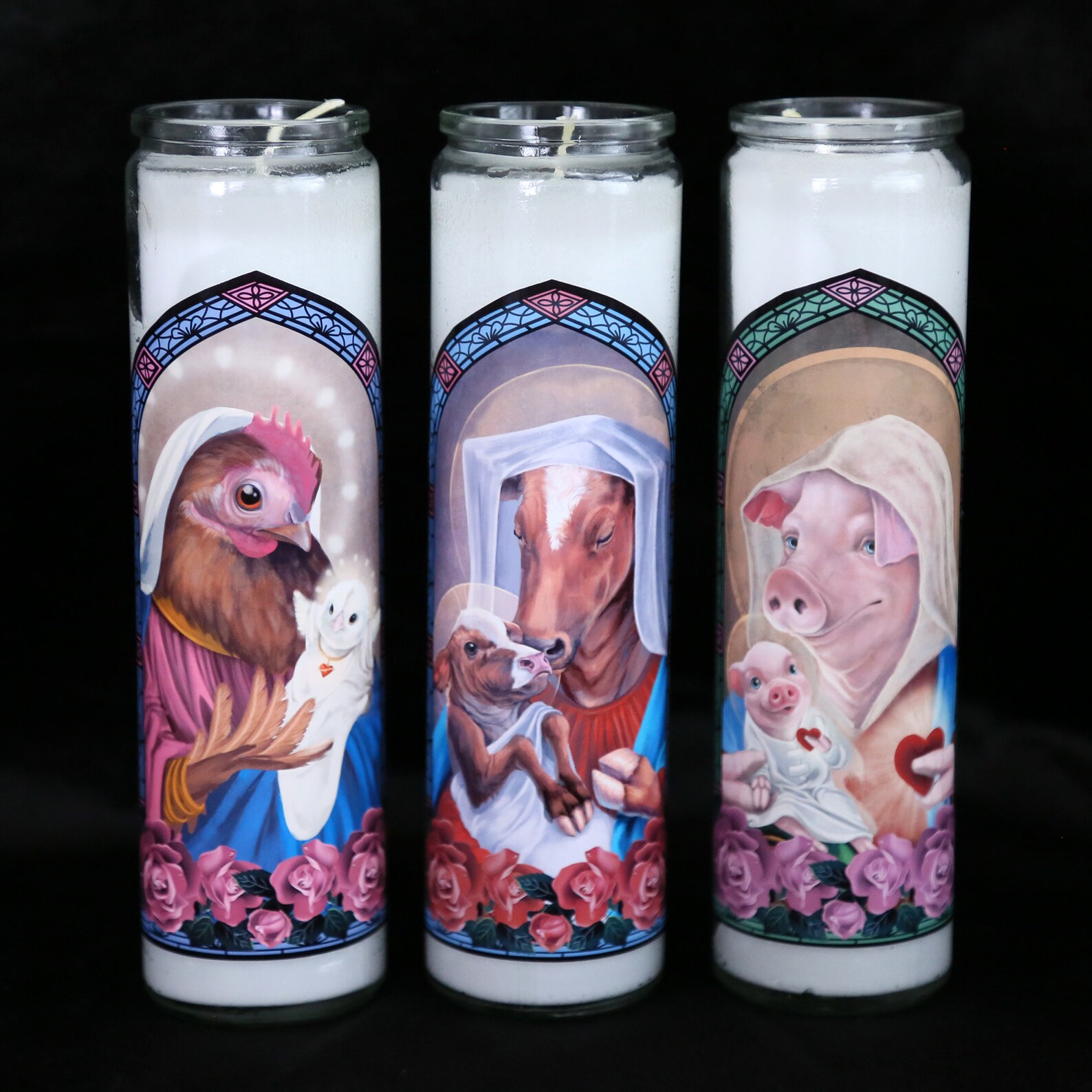 Mama and Baby Chicken Prayer Candle | Etsy