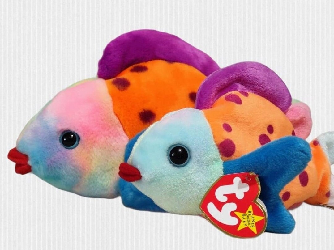 Vintage Plush Kissy Lips Pair Kissing Fish Big and Small Rare 1st ...