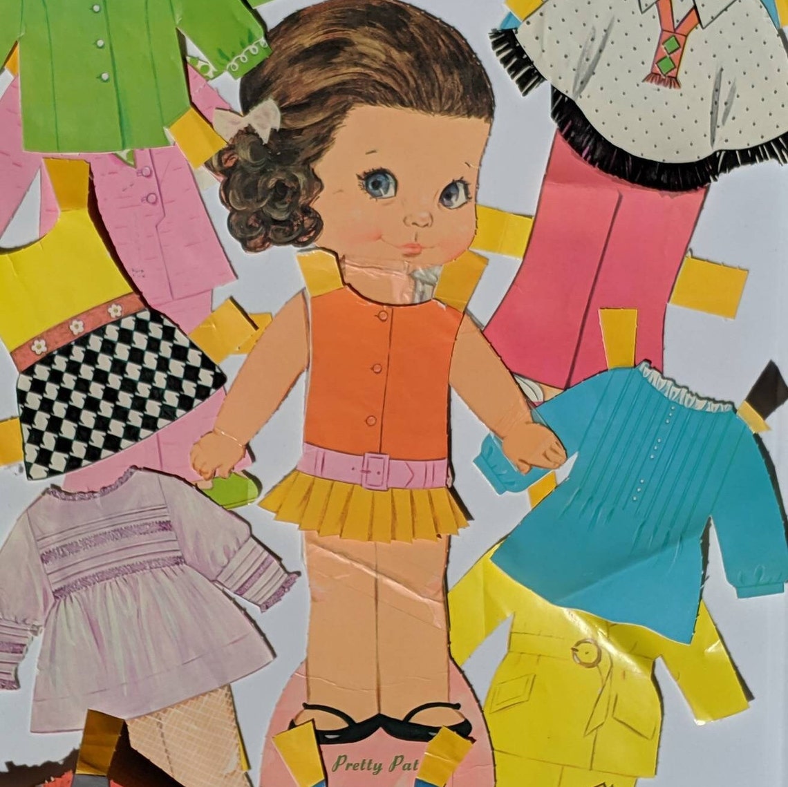 Vintage Paper Doll Pretty Pat 13 in Tall With 12 Clothes Outfits - Etsy