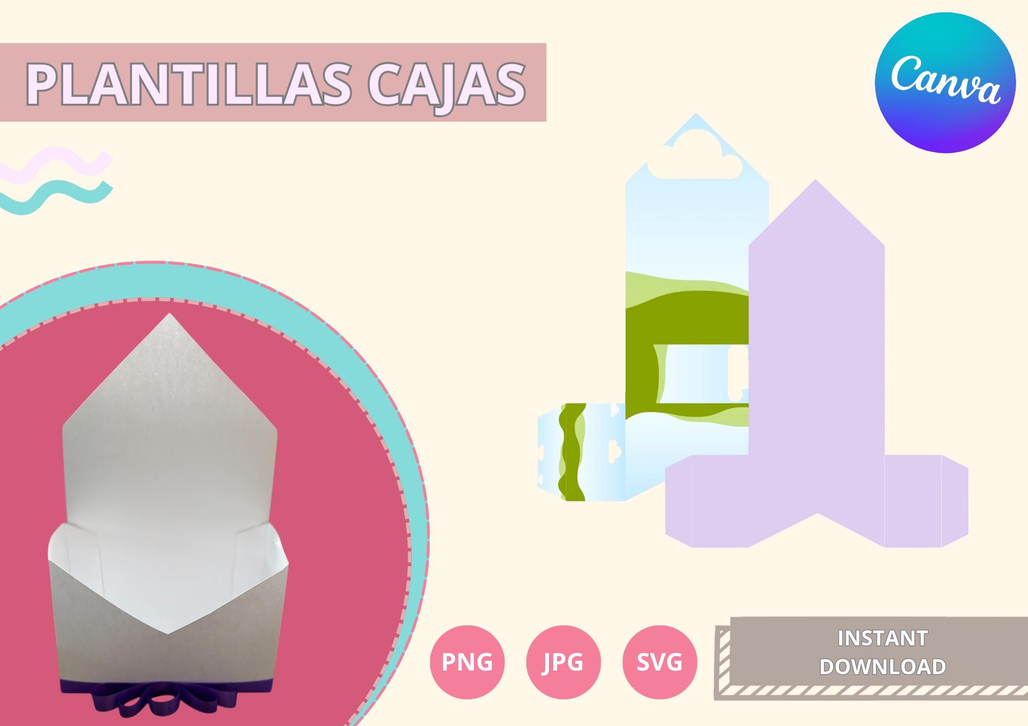 Plantillas de cajas editables en Canva, archivos con formatos (JPG;PNG ...