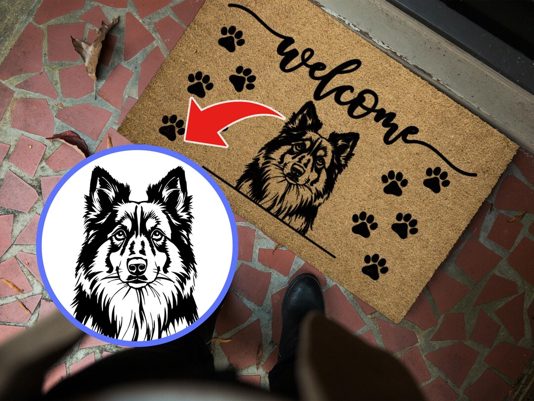Dog Footprints Doormat, Home Entrance Rug for Dog Lovers, Custom Pet ...