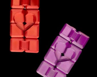 3D Printed Heart Infinity Cube - Etsy