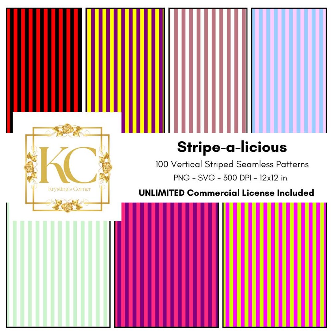100 Vertical Striped Seamless Patterns - PNG & SVG Files - UNLIMITED ...