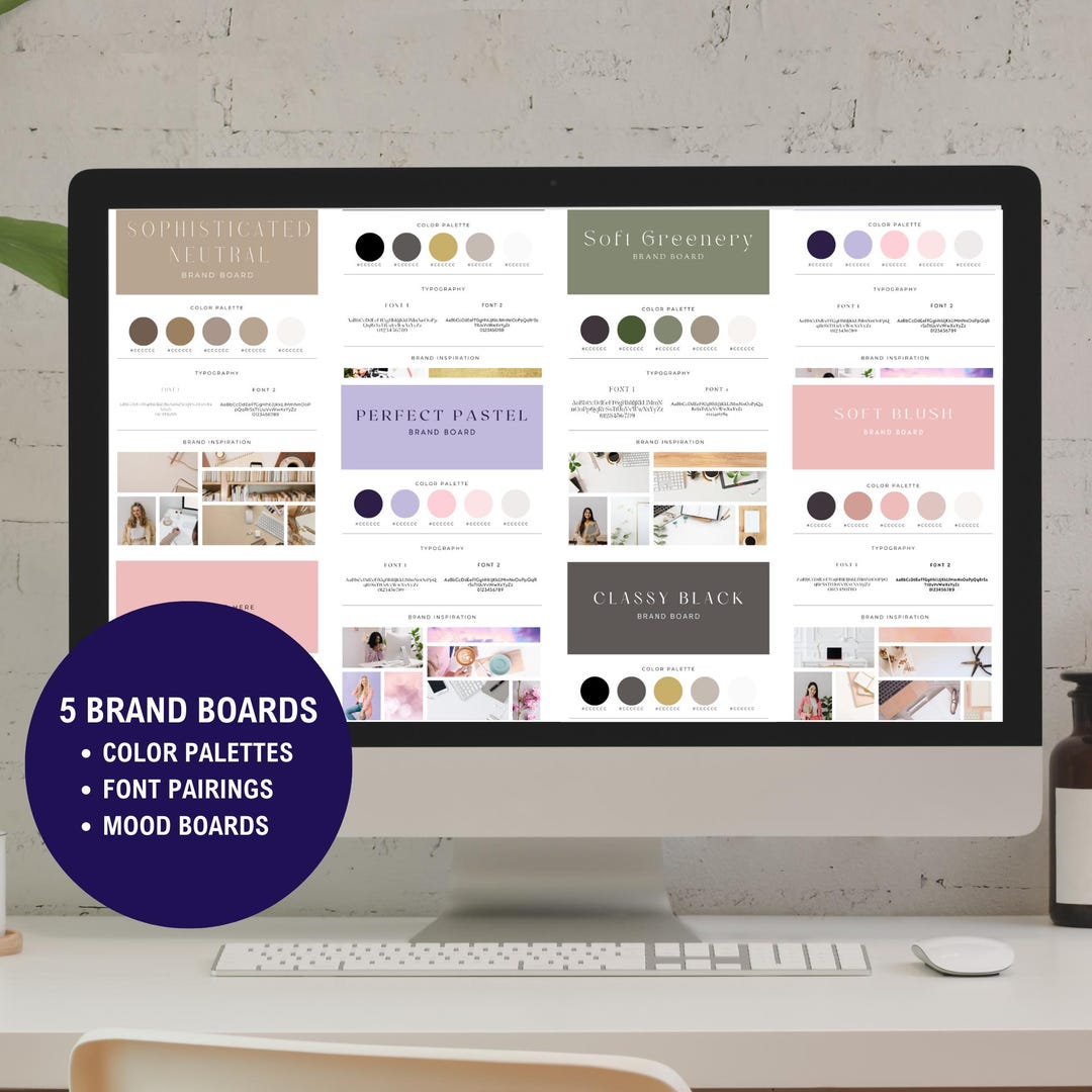 Brand Board Template Kit Bundle, DIY Branding Kit, Entrepreneur Small ...