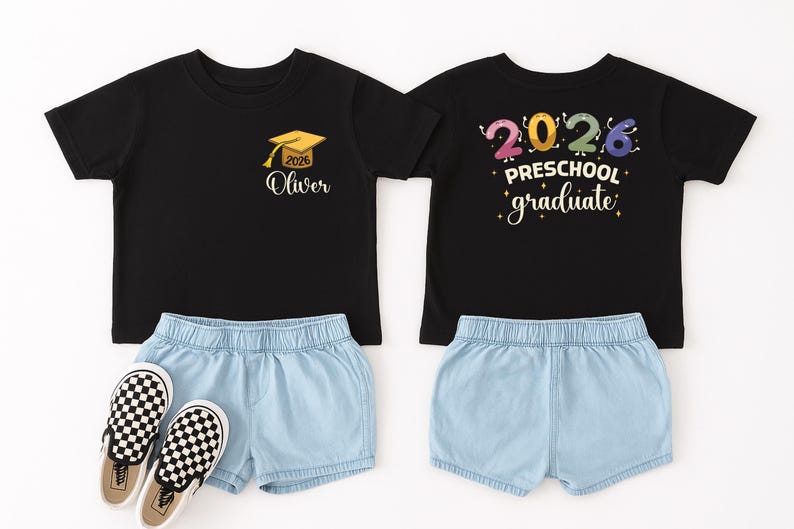 Custom 2026 Preschool Graduate Shirt Personalized Name Toddler Front ...