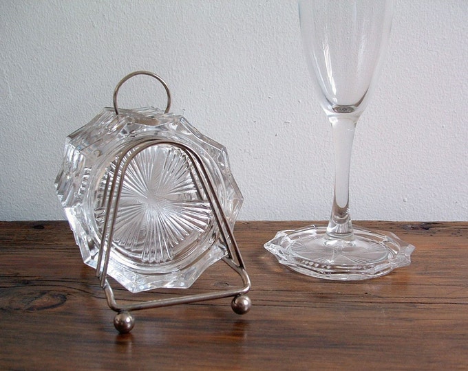 Set of 6 French Crystal Glass Coasters REIMS - Etsy