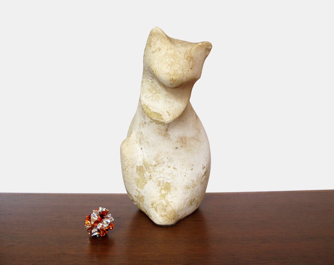 Modernist Plaster Cat Sculpture Life Size - Etsy