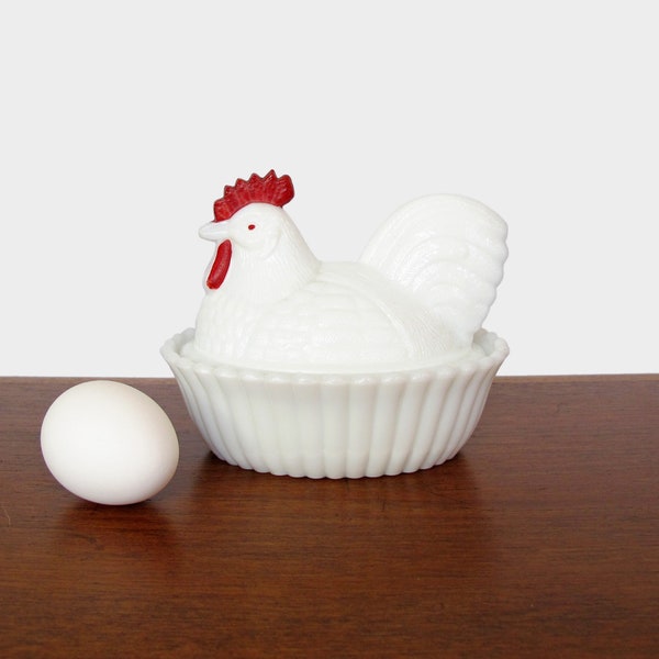 Milk Glass Chicken - Etsy