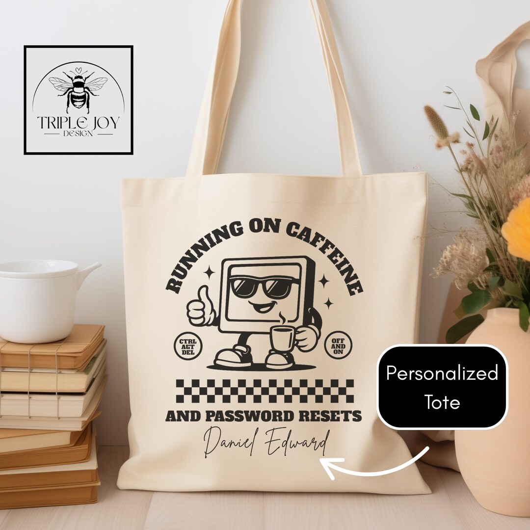 Personalized Tech Support Tote, Custom Funny Computer Science Bag ...