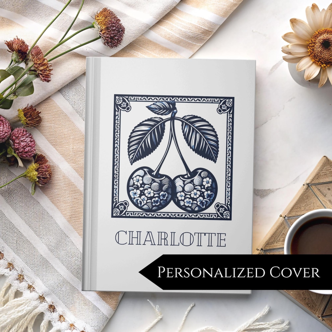 Chinoiserie Cherry Personalized Journal, Vintage Hardcover Matte ...