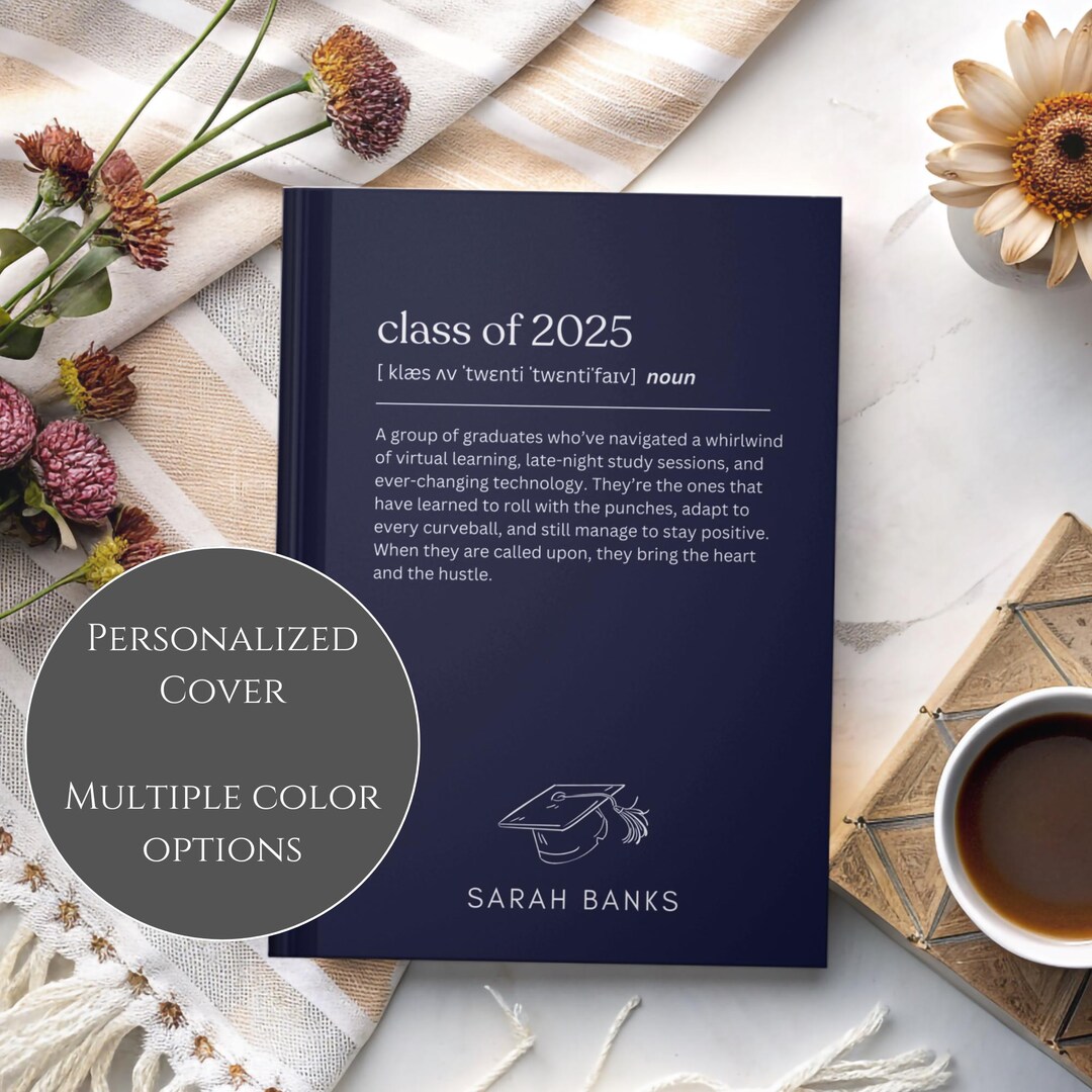 Class of 2025 Senior Graduate Minimalist Personalized Hardcover Journal ...