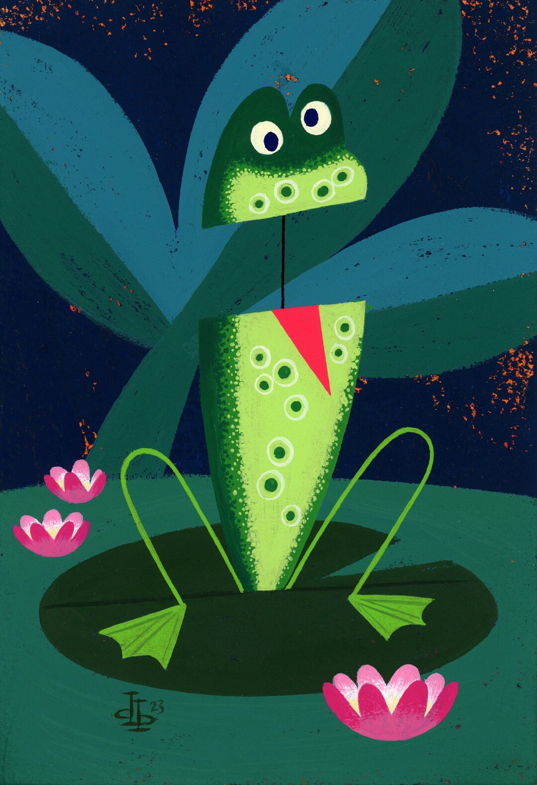 Small World Frog - Original Painting - Etsy