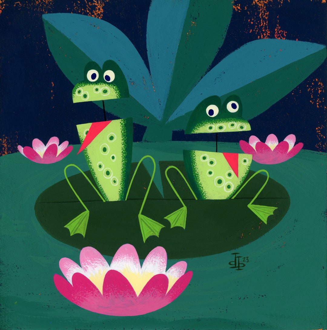 Small World Frogs - Original Painting - Etsy