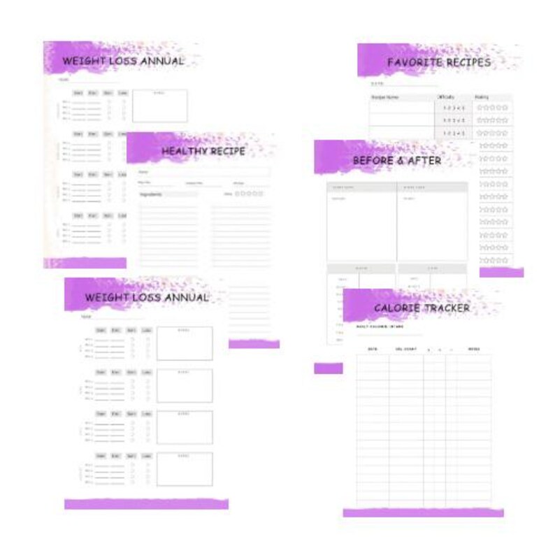Printable Fitness Journal for Women | Wellness Planner, Workout Log ...