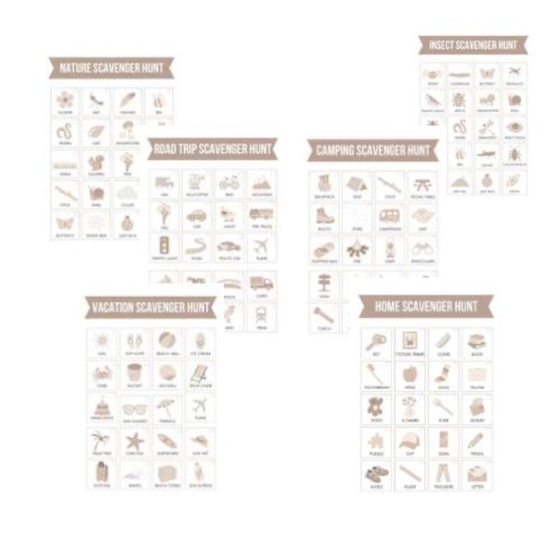 Kids Scavenger Hunt Bundle, Scavenger Hunt for Kids, Children’s ...