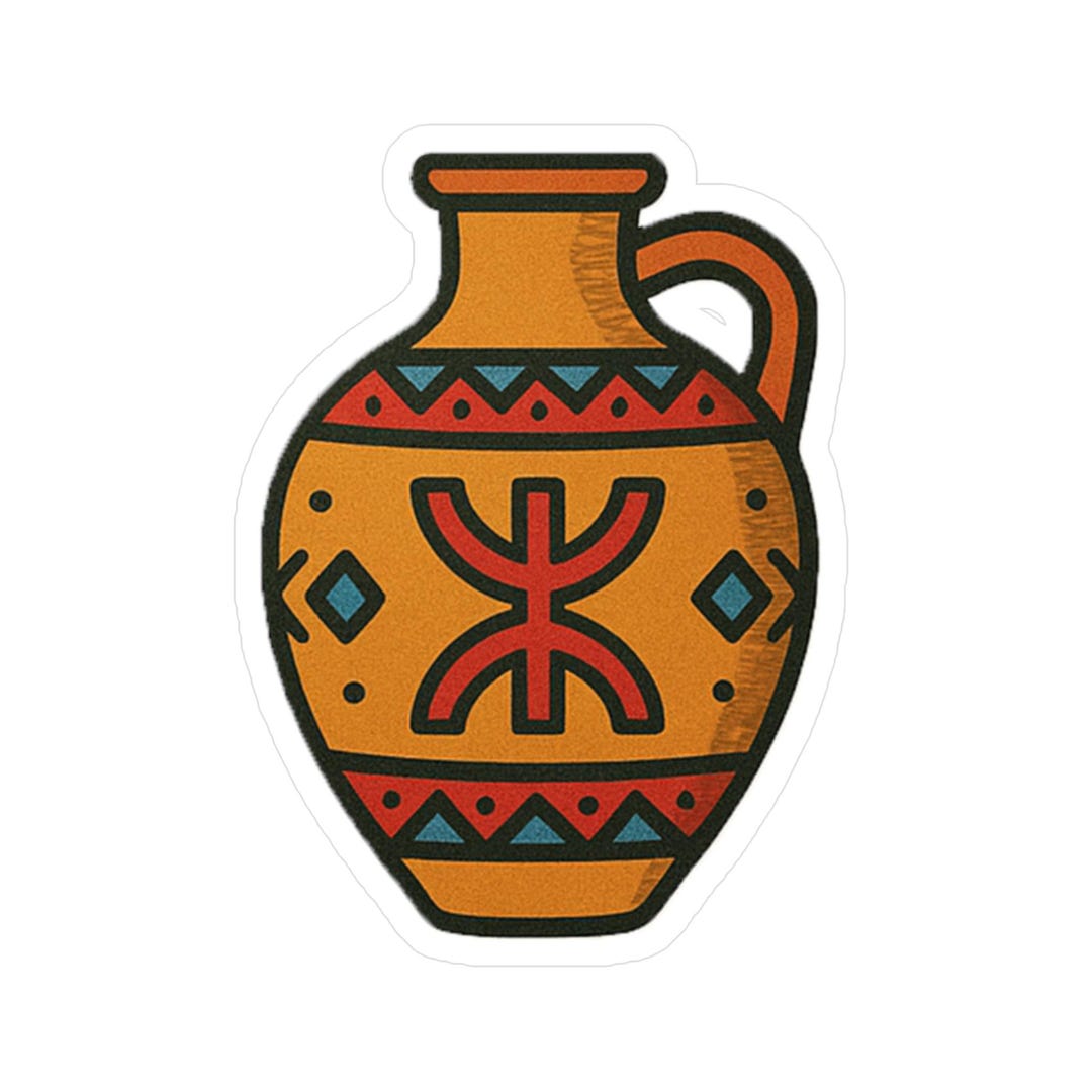 Moroccan Decor Kiss-cut Vinyl Decals, Berber Pottery Stickers, Vintage ...