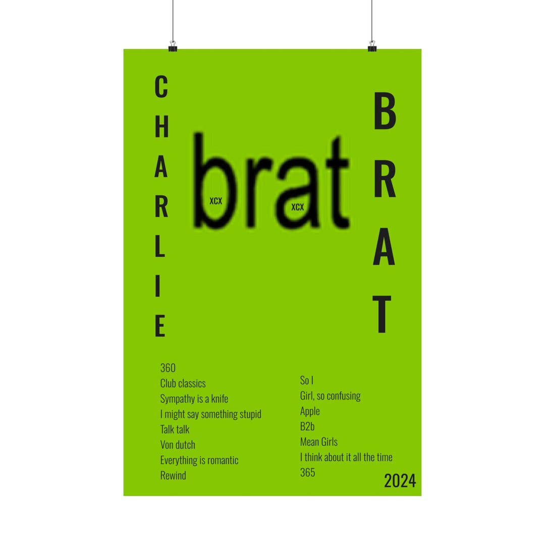 Charli XCX BRAT Album Poster, Neon Pop Music Wall Art, Alt Girl Bedroom ...