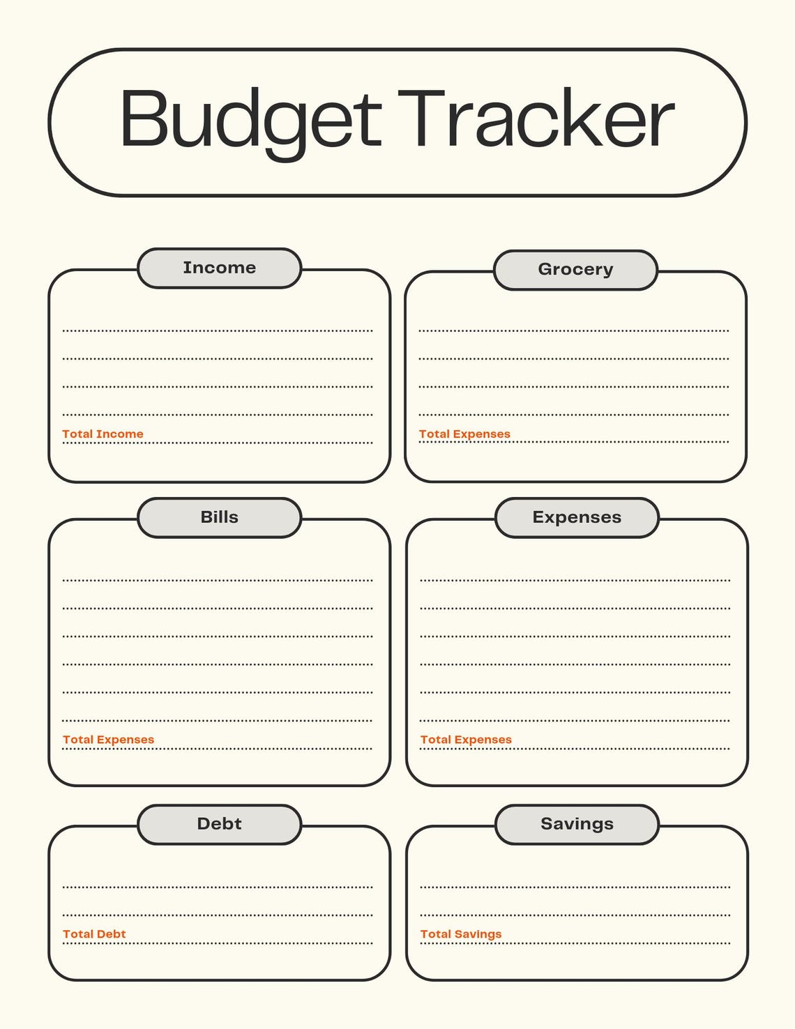 Budget Tracker - Etsy
