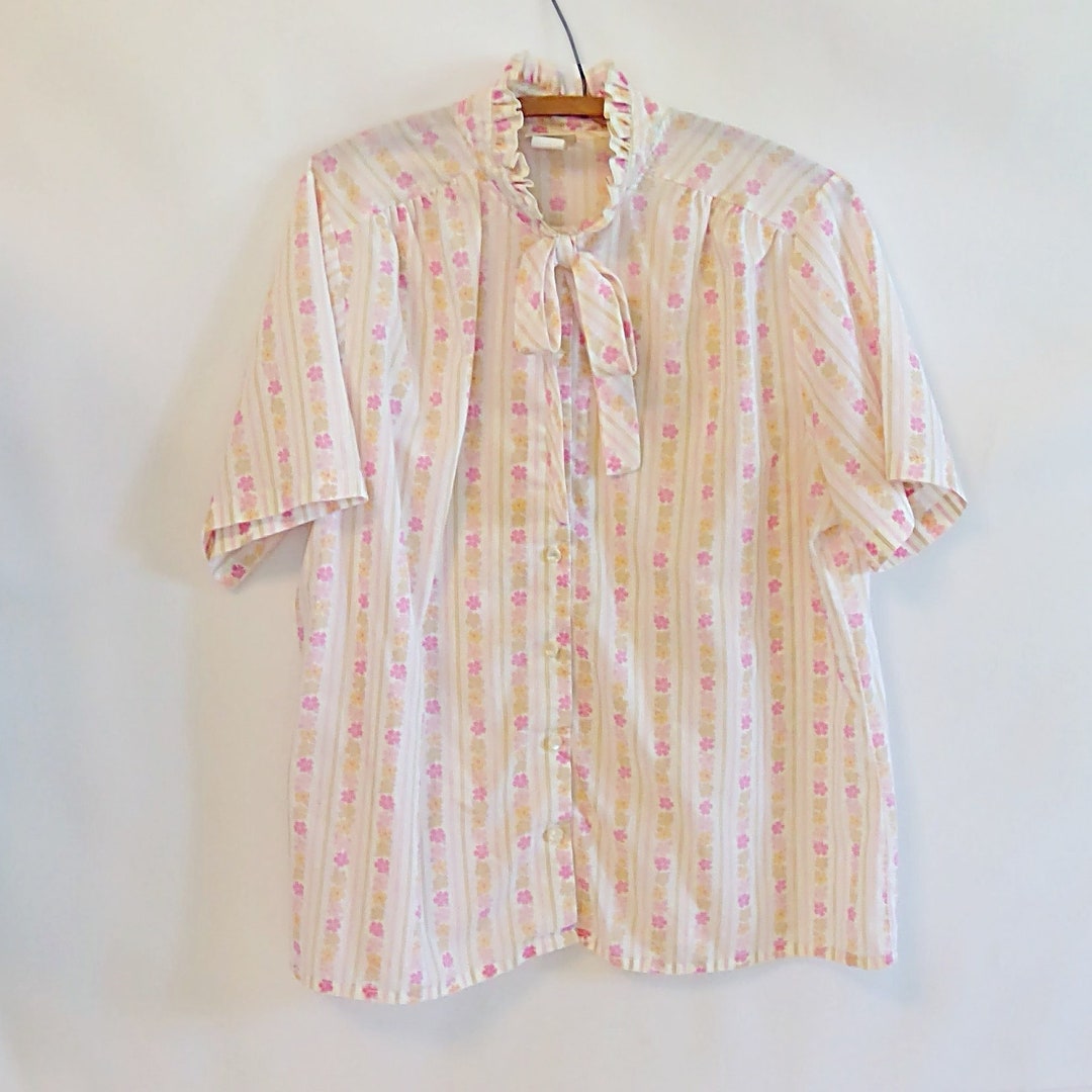 1970's Ladies Secretary Prim Teachers Blouse Sears the Fashion Place - Etsy
