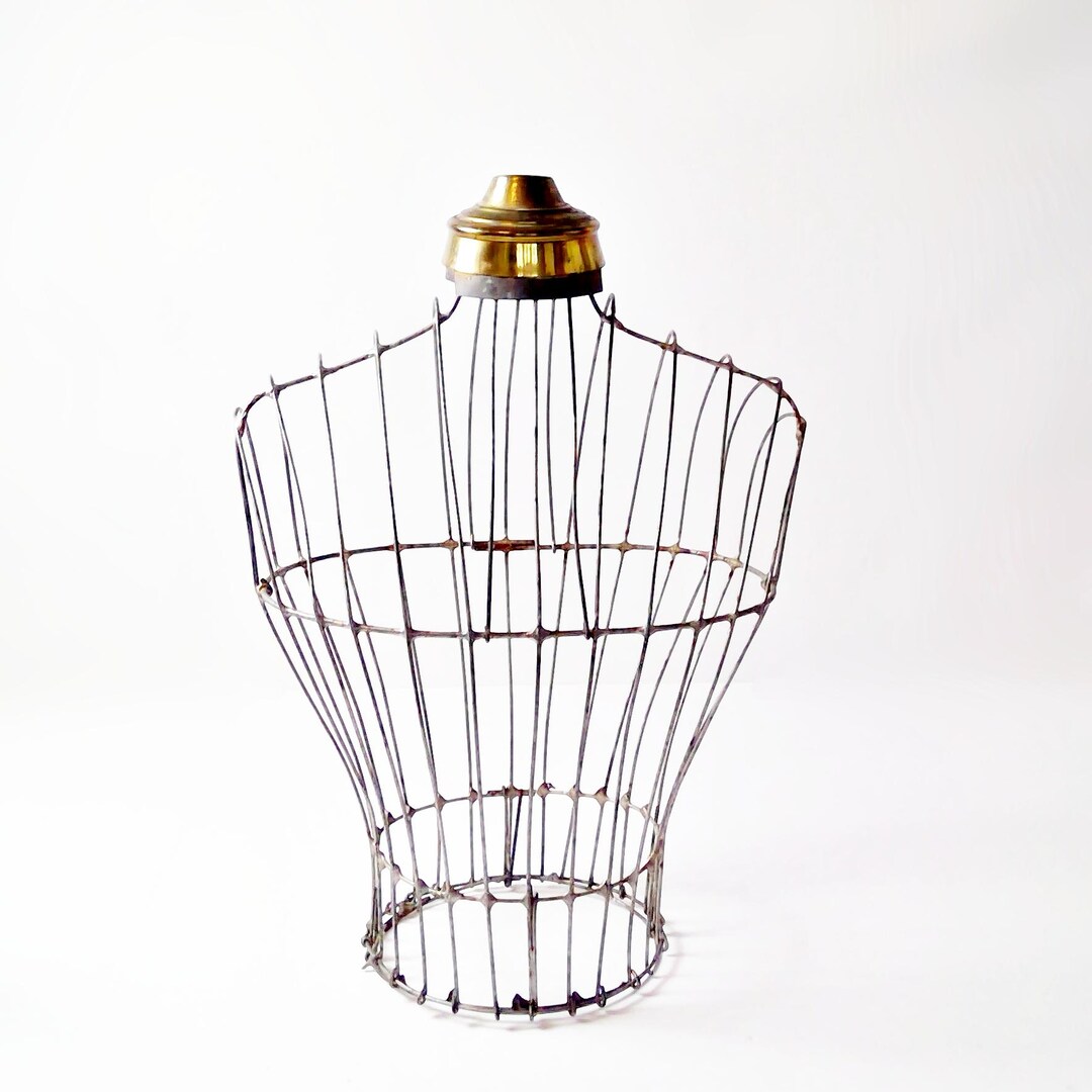 Antique Metal Wire Bust Shirt Display Stand Mercantile Store Torso ...