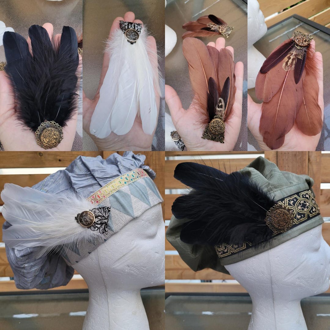 Feather Hat Pin for Muffin Tudor Cap, Boutonniere, Tudor Renaissance ...