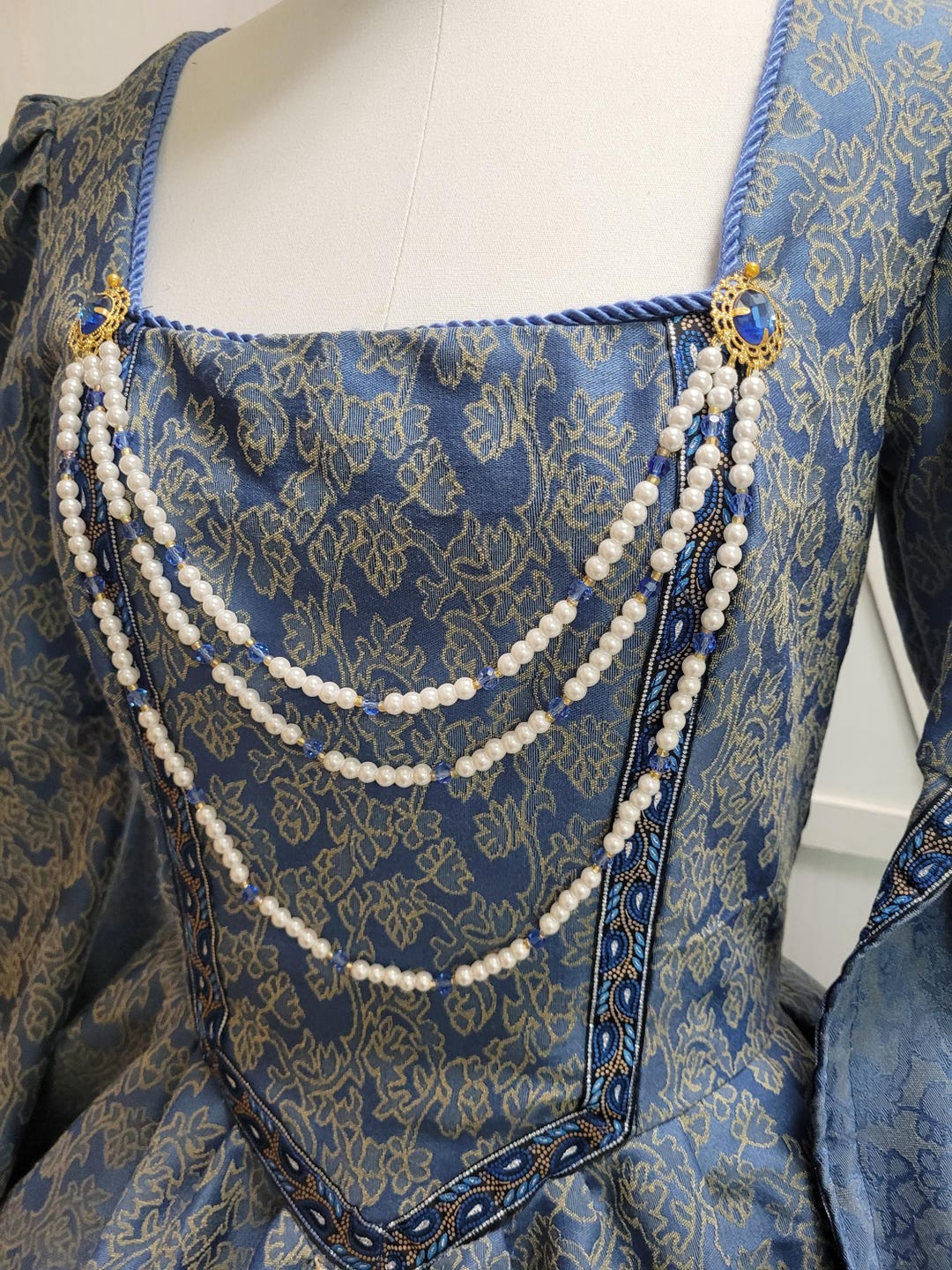 Empress Light Sapphire and Pearl Bodice Jewelry, Pearls, Renaissance ...
