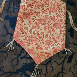 Sunset Brocade Regency Reticule Purse Bag, Beaded, Drawstring ...