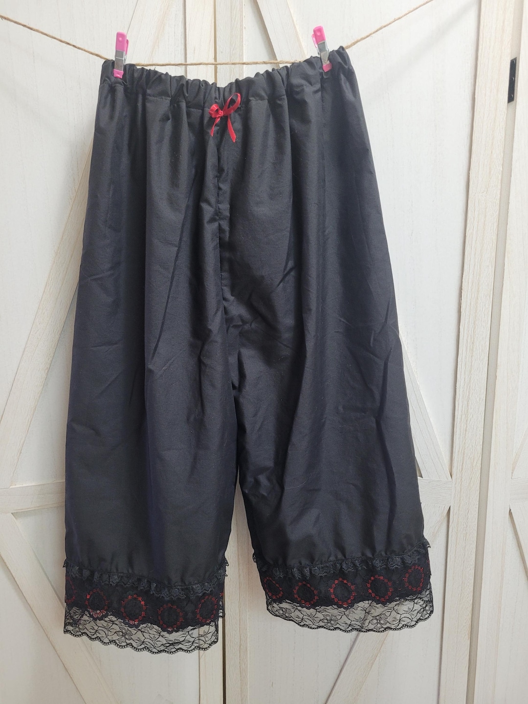 Size Med Black Cotton and Lace Bloomers, Renaissance Faire Costume ...