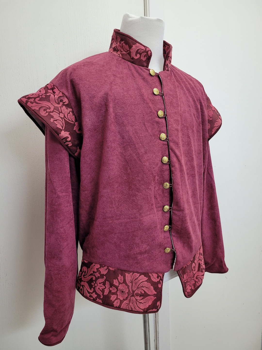 Chest 52 Burgundy Red Tudor Doublet the Tudors King - Etsy
