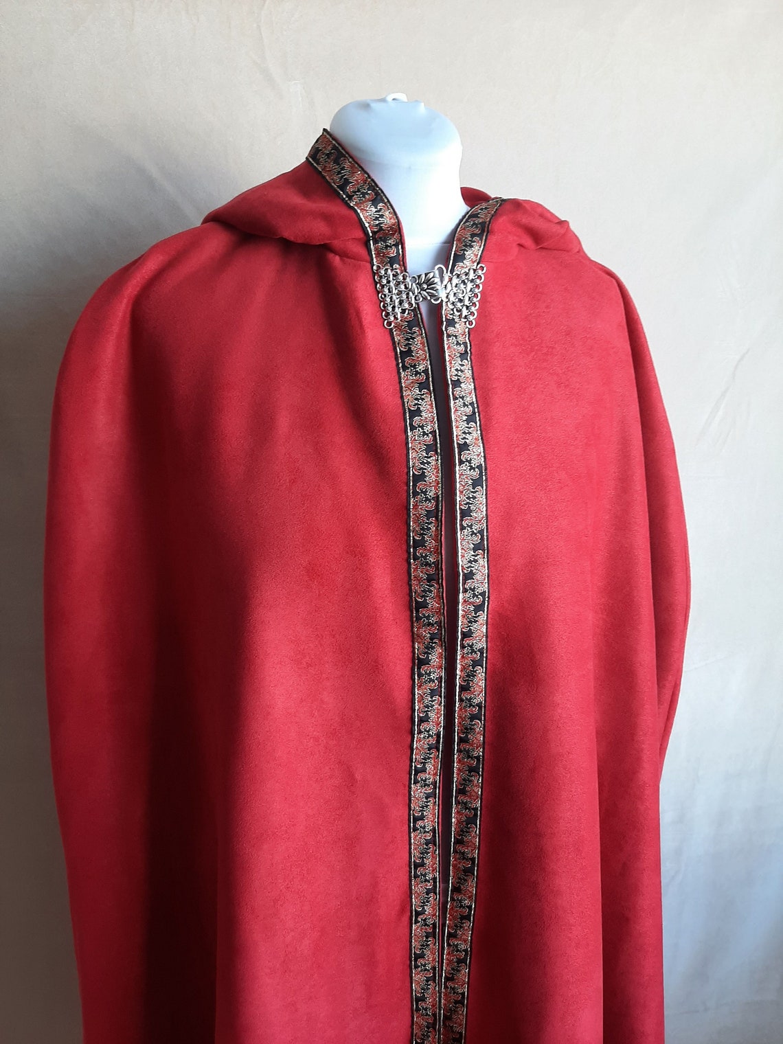 Red Elven Tudor Medieval Long Cape Woodland Elf Capelet | Etsy