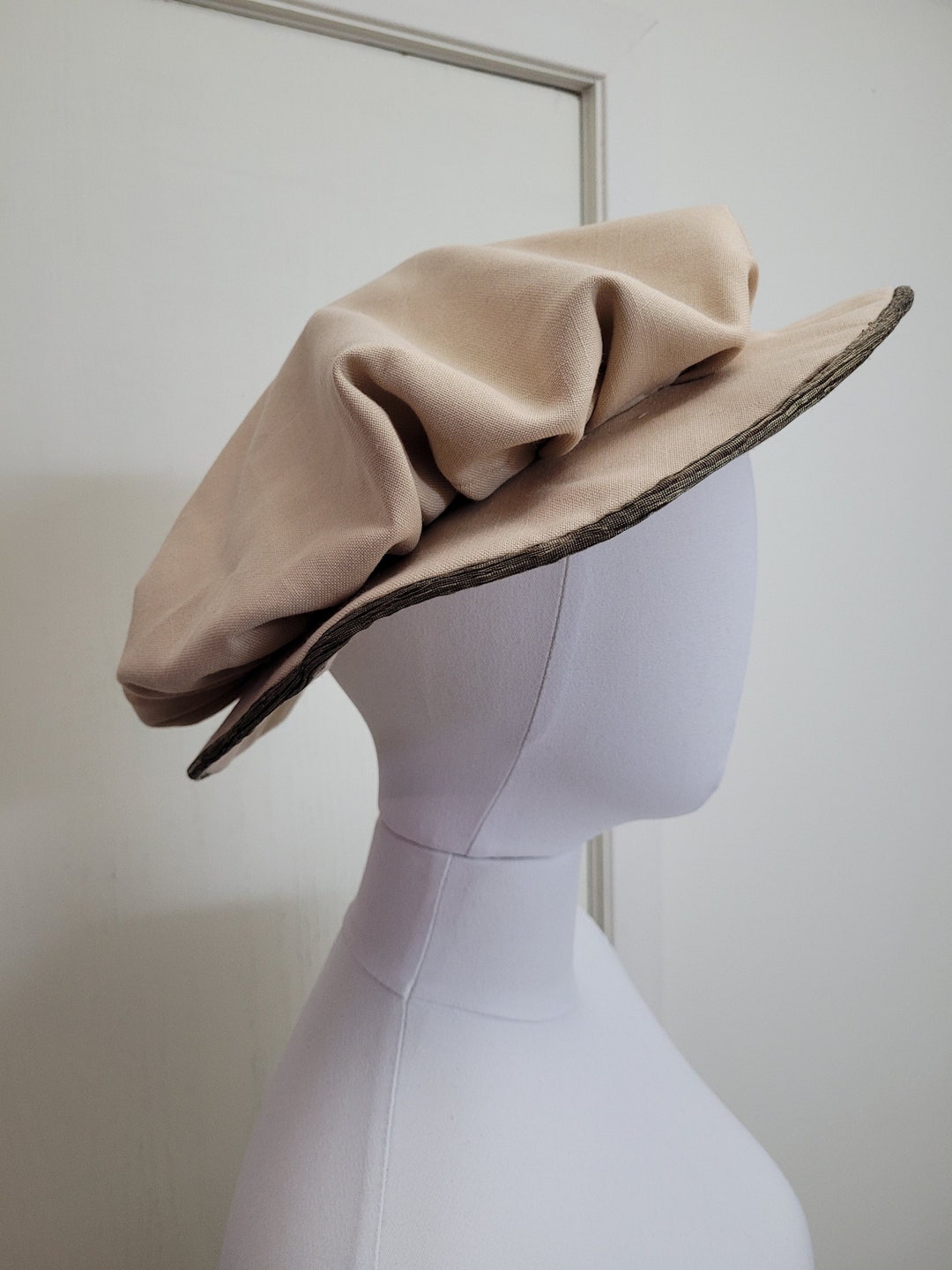 Tan Basic Tudor Elizabethan Hat, Floppy Hat, Renaissance Medieval ...