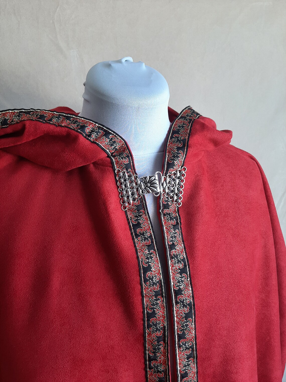 Red Elven Tudor Medieval Long Cape Woodland Elf Capelet - Etsy